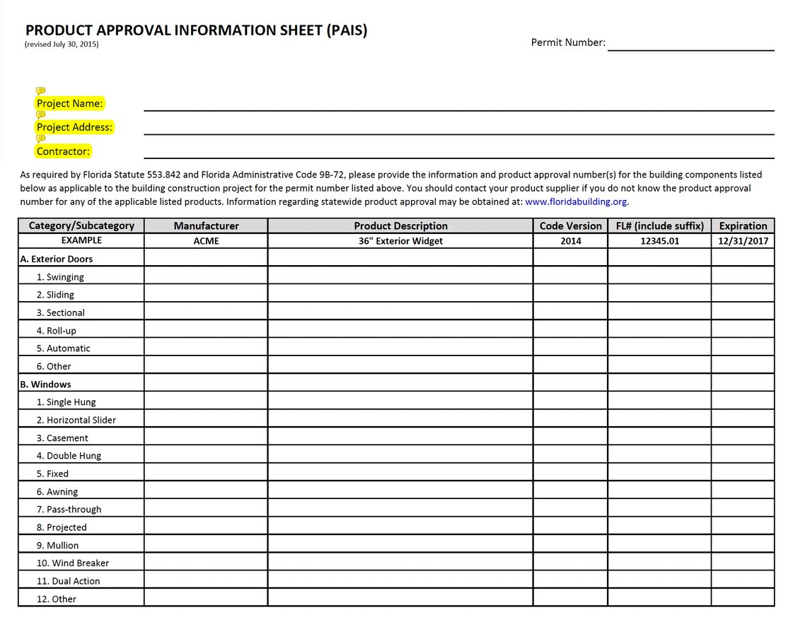 How Do I Fill Out a Product Approval Information Sheet, or PAIS?