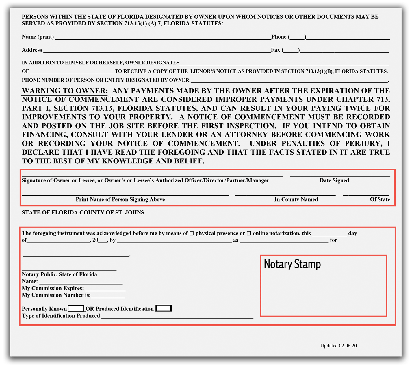 Does Florida Require a Notice of Commencement Document?